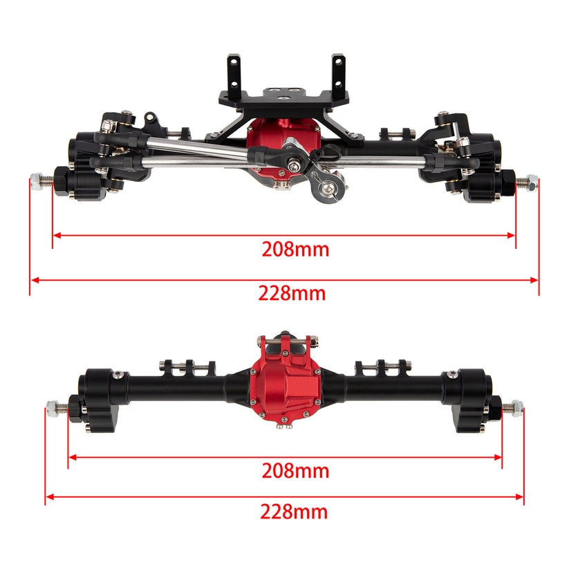 MEUS Racing Metal SCX10 Axles Front and Rear Portal Axles for Axial SC