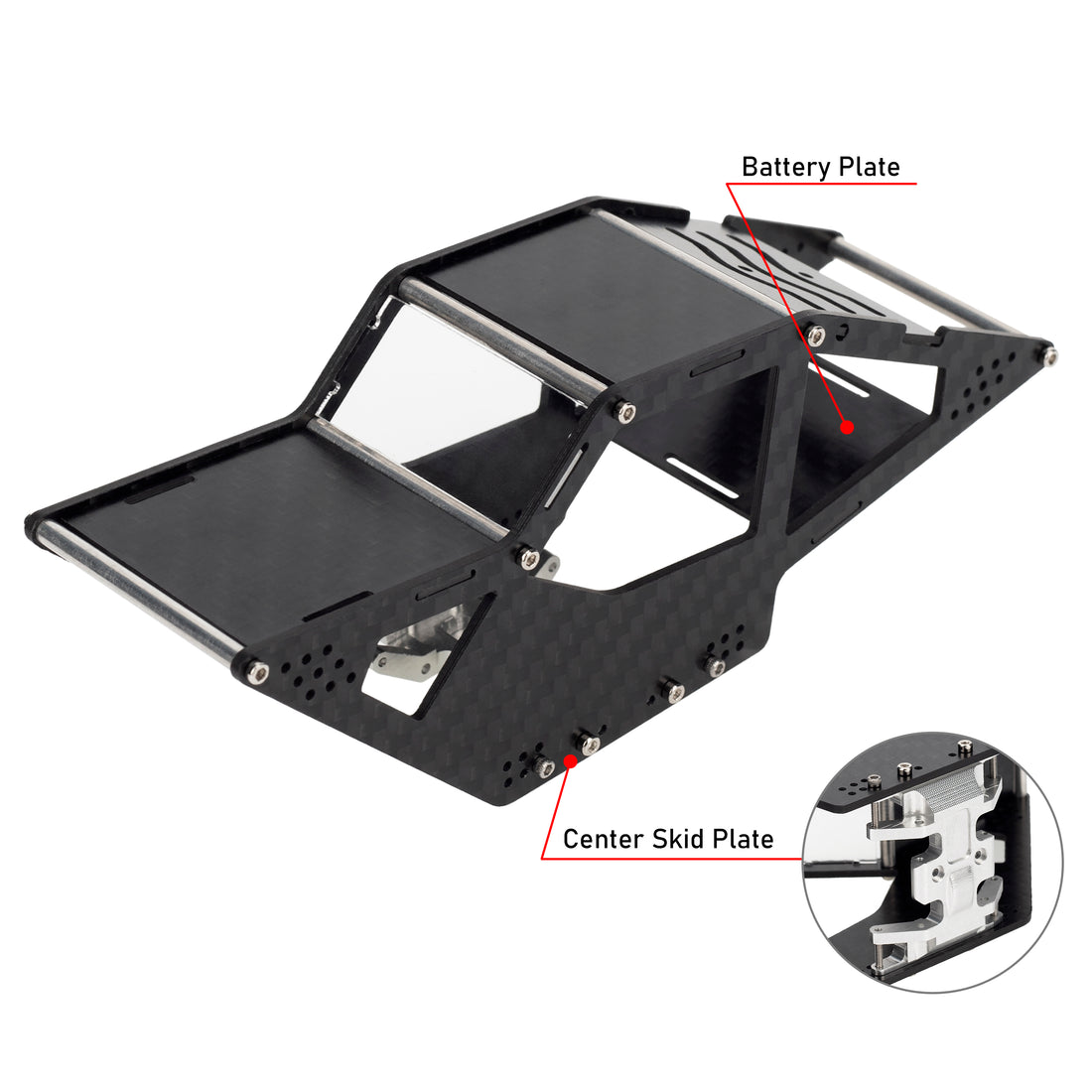 Meus Racing 1/24 Carbon Fiber Cage Body Shell for SCX24 C10 JLU Ford B