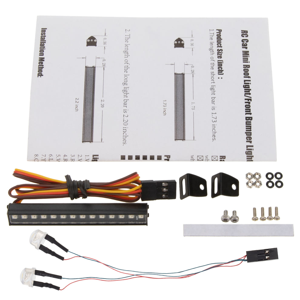 MEUS Racing 1/24 Large Scale RC Model Car Metal Roof Light + 8MM Grill