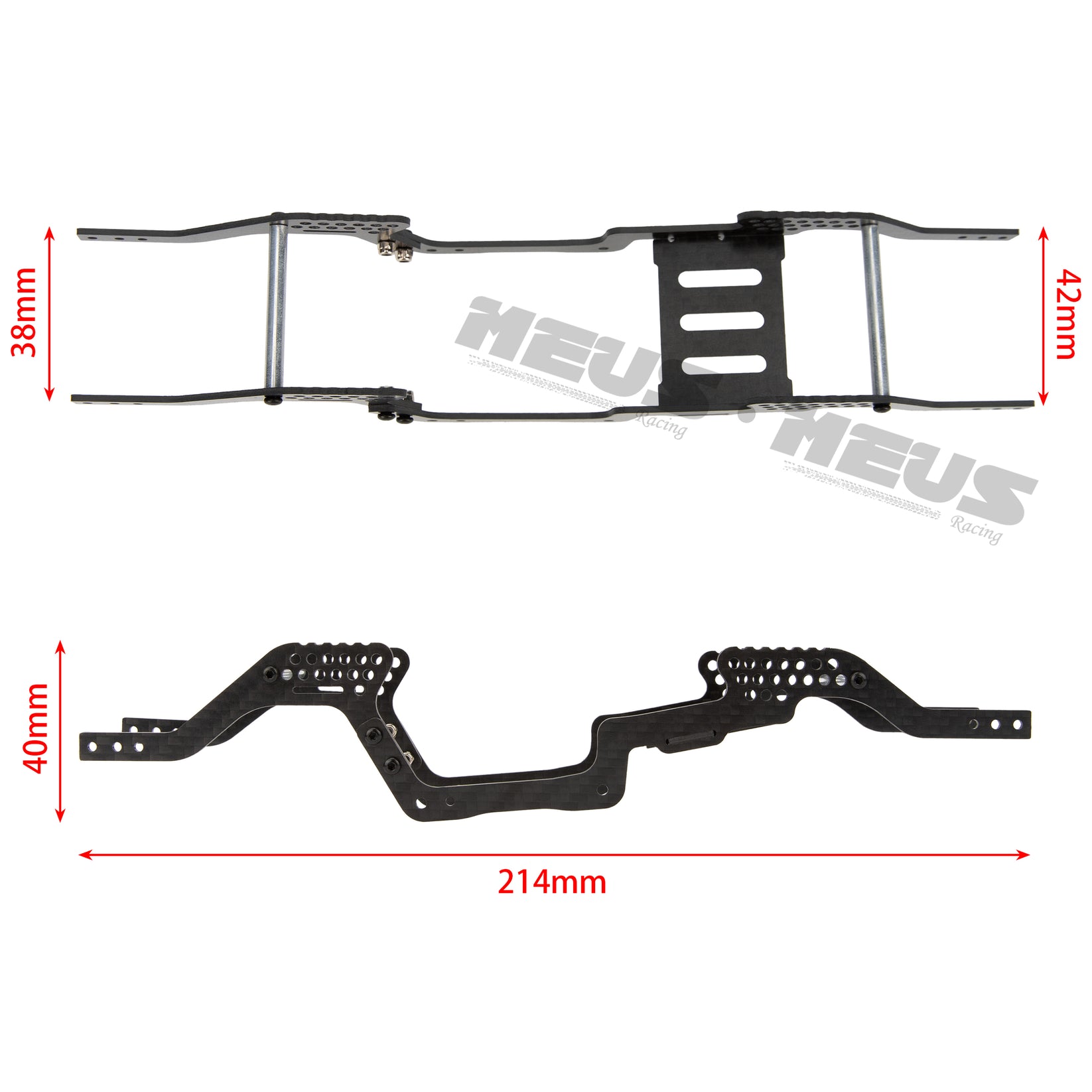 Meus Racing 1/18 RC Car Carbon Fiber LCG Chassis Frame Girder for TRAX