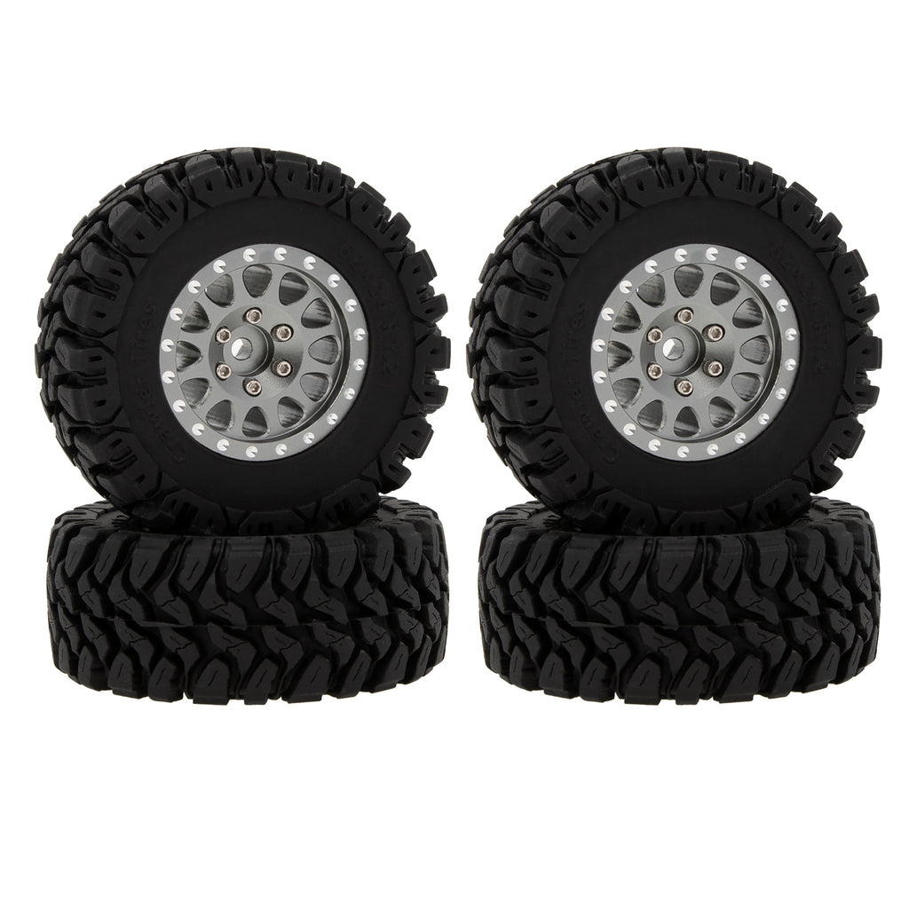4 PCS MEUS RACING RC Tires 1.2 inch wheels 64*24 tires for TRX4M SCX24 ...