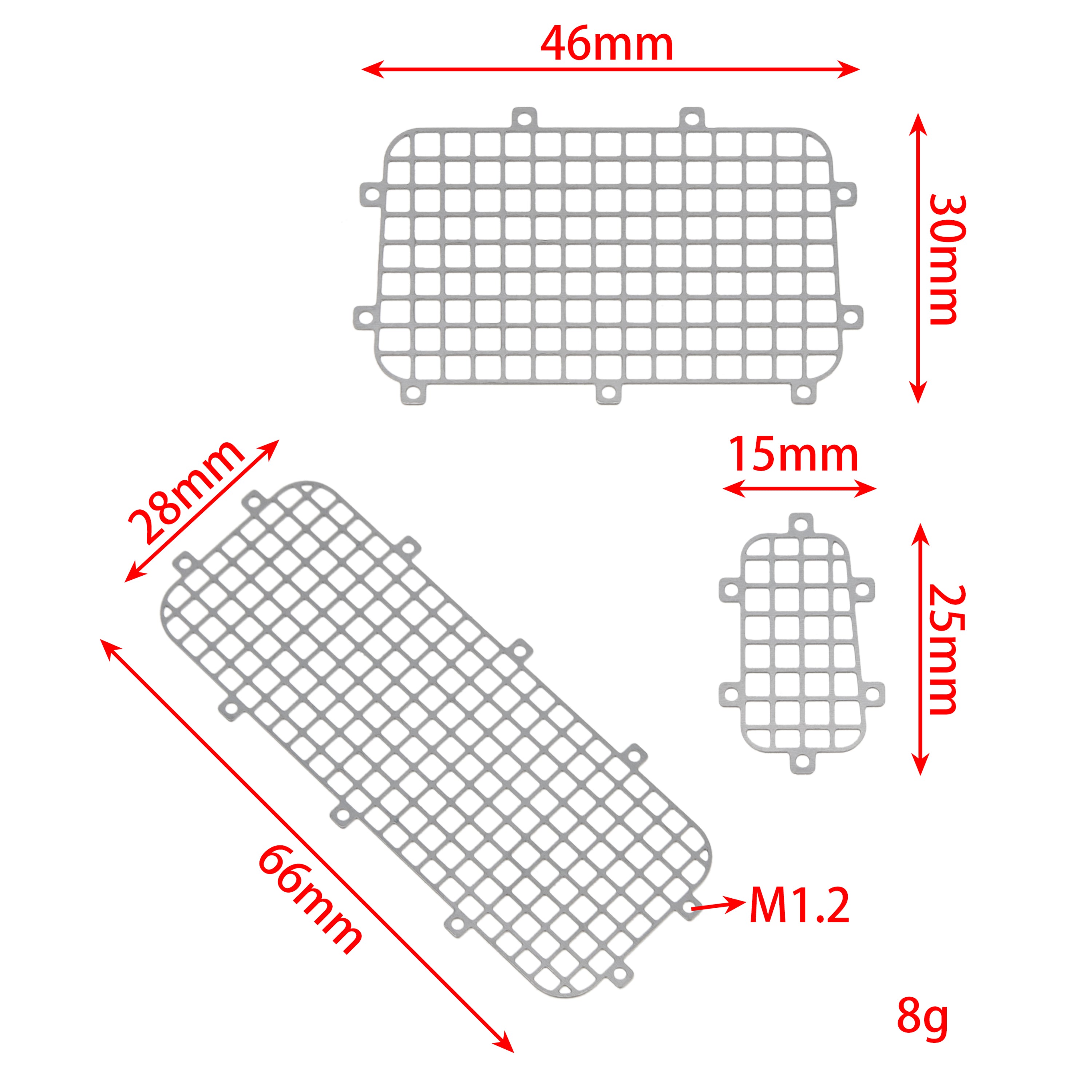 Meus Racing 5Pcs Stainless Steel Car Window Mesh Metal Window Mesh Pro