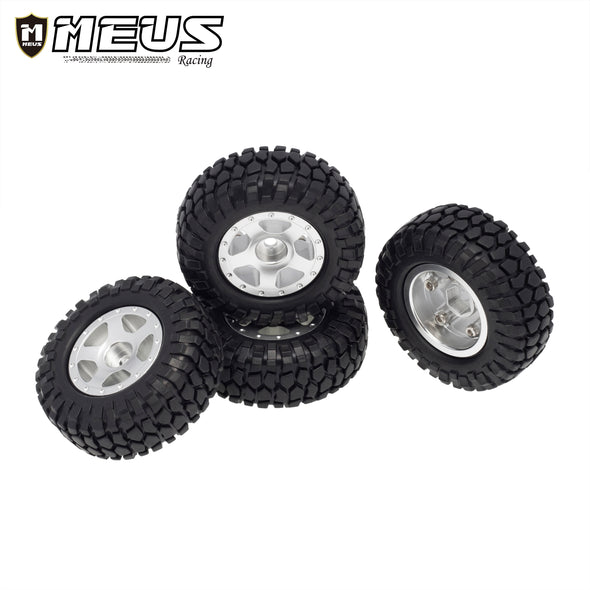 Meus Racing Aluminum Bead Lock Wheels/Rubber Tires for Axial SCX24 Type B(Five Spoke)