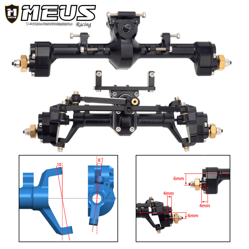 Meus Racing Aluminum Front/Rear Portal Axle Max C-Steering for Axial S