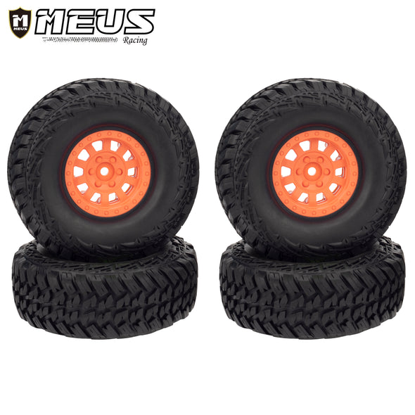 Meus Racing 1.9" Plastic Beadlock Wheels/Rubber Tires for TRX4 Axial ...
