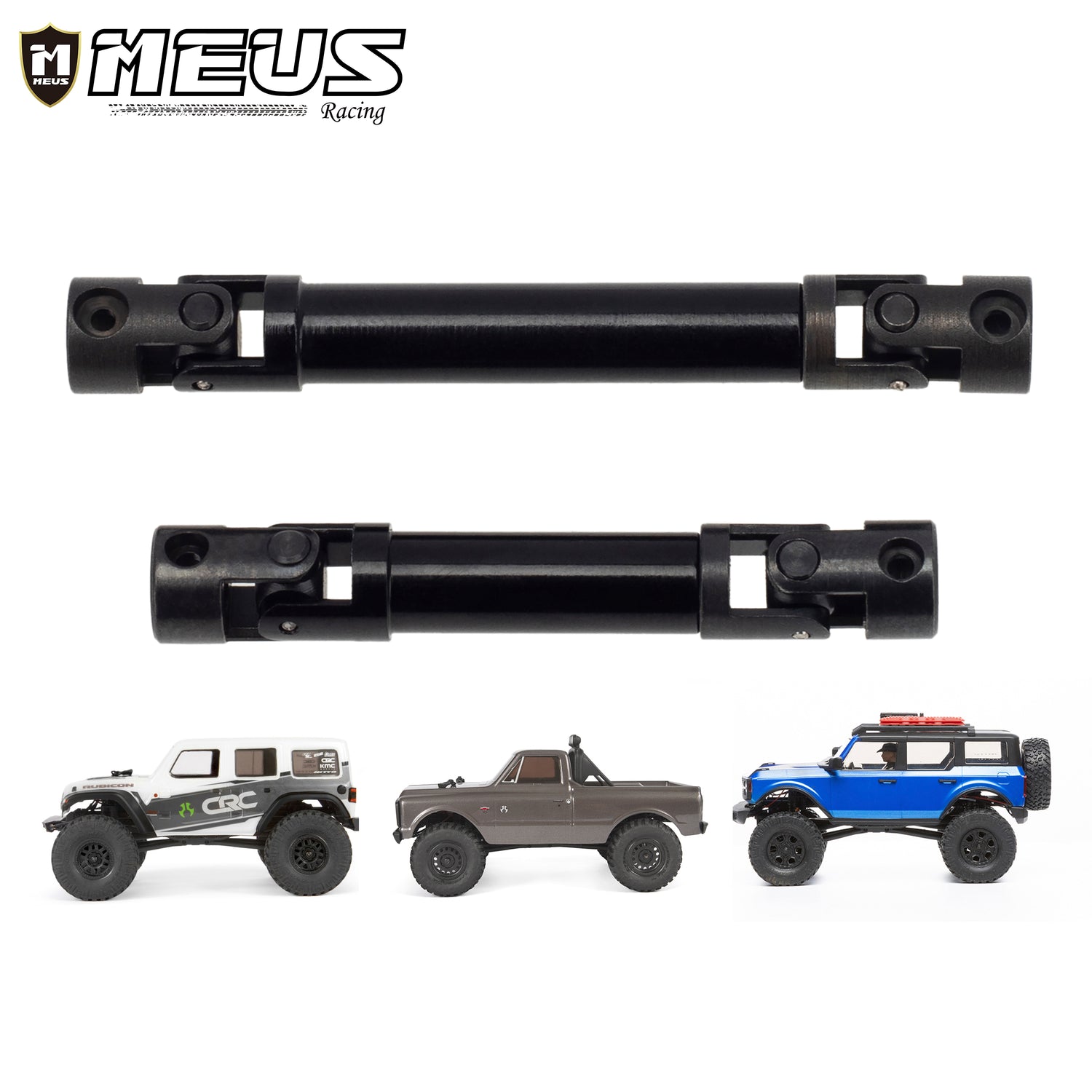 Meus Racing Metal Front/Rear Drive Shaft for Axial SCX24 C10 JLU Ford